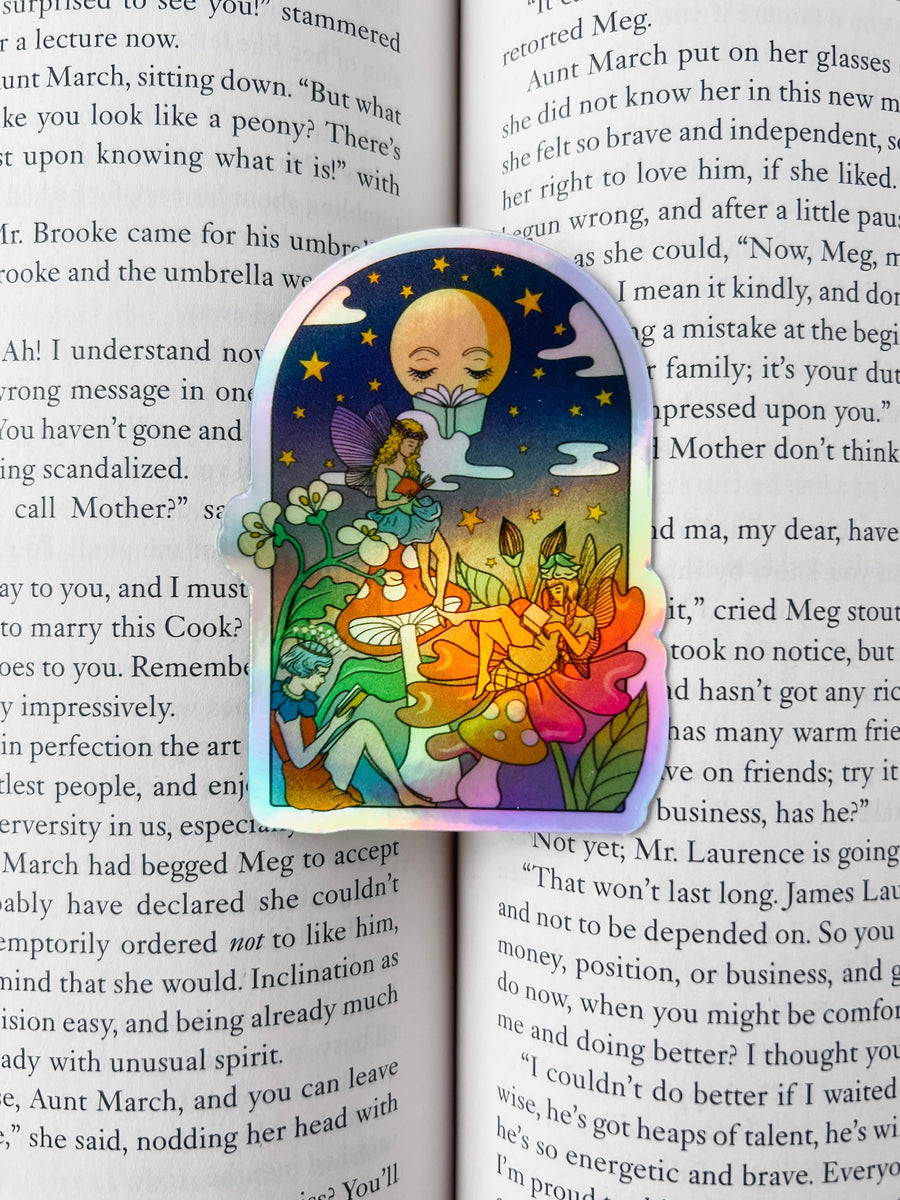 Fairy Readers Holographic Sticker | Inkwell Threads