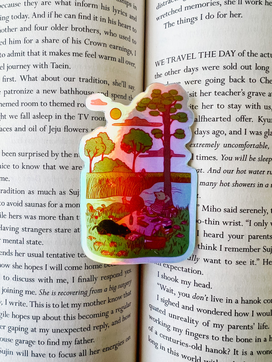 Animal Readers Holographic Sticker | Inkwell Threads